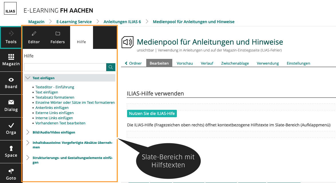 Inhalt: E-Learning: ILIAS